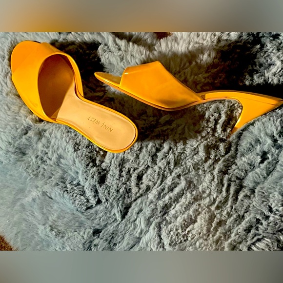 Nine West | Shoes | Canary Yellow Slides A Lil Worn But Will Go With ...